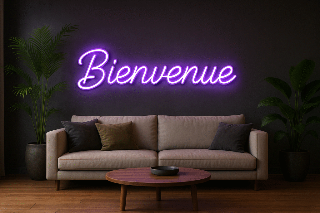 Néon LED Bienvenue – Enseigne lumineuse design et chaleureuse